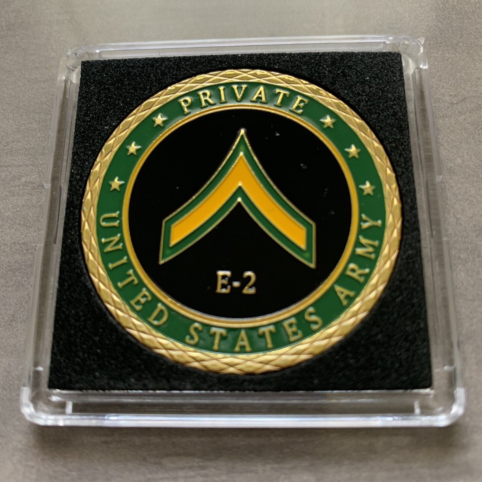 UNITED STATES ARMY - Rank PRIVATE E-2 Challenge Coin with Case | eBay