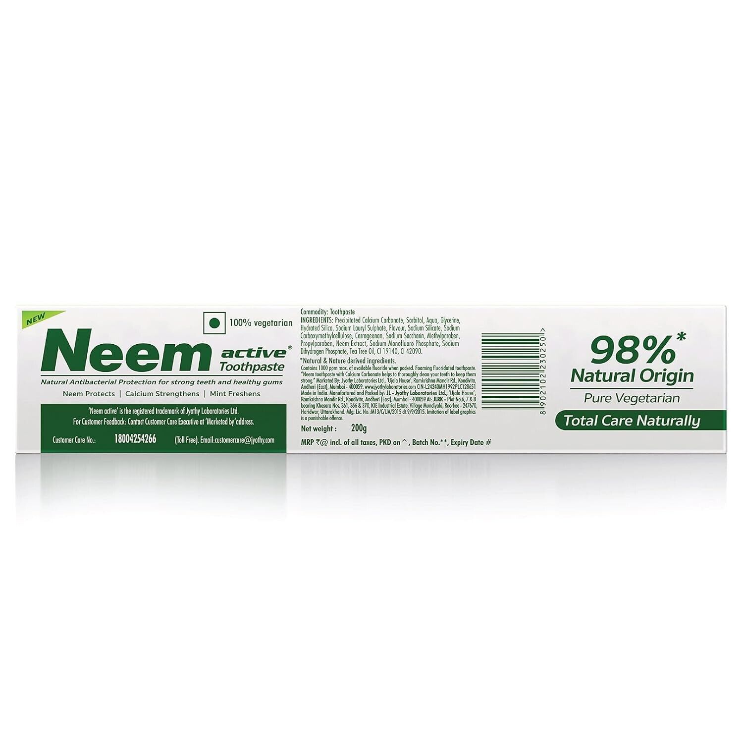 Neem Active Toothpaste - 200 gm with Natural Antibacterial Protection ...