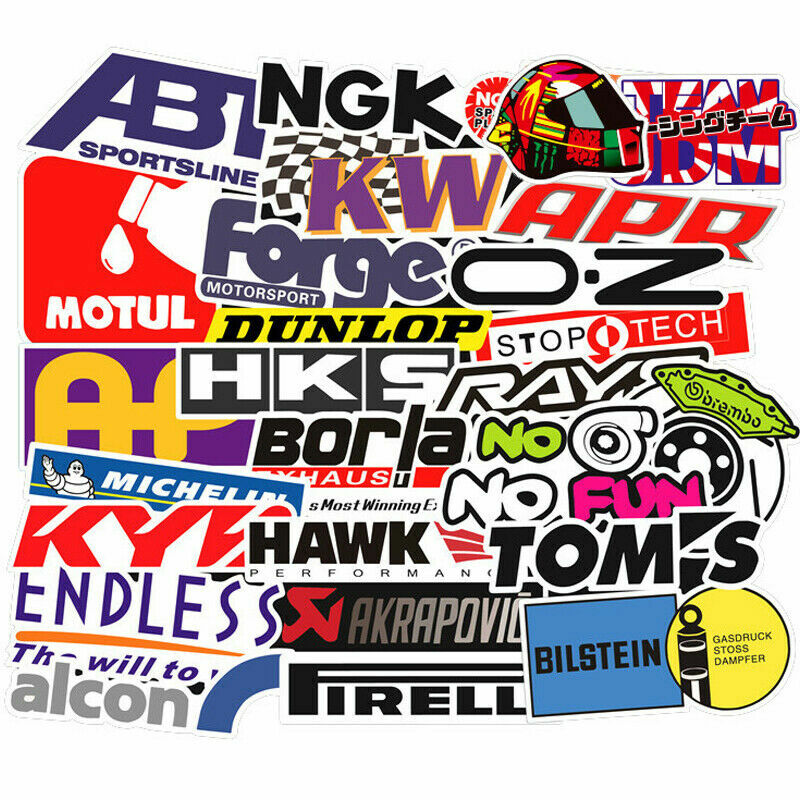 Automotive Sponsor JDM 100 Decals Stickers Pack V1 Car Racing Turbo ...