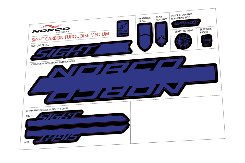 Norco Sight Carbon MTB Frame Sticker Decal Kit Graphics Vinyl Enduro ...