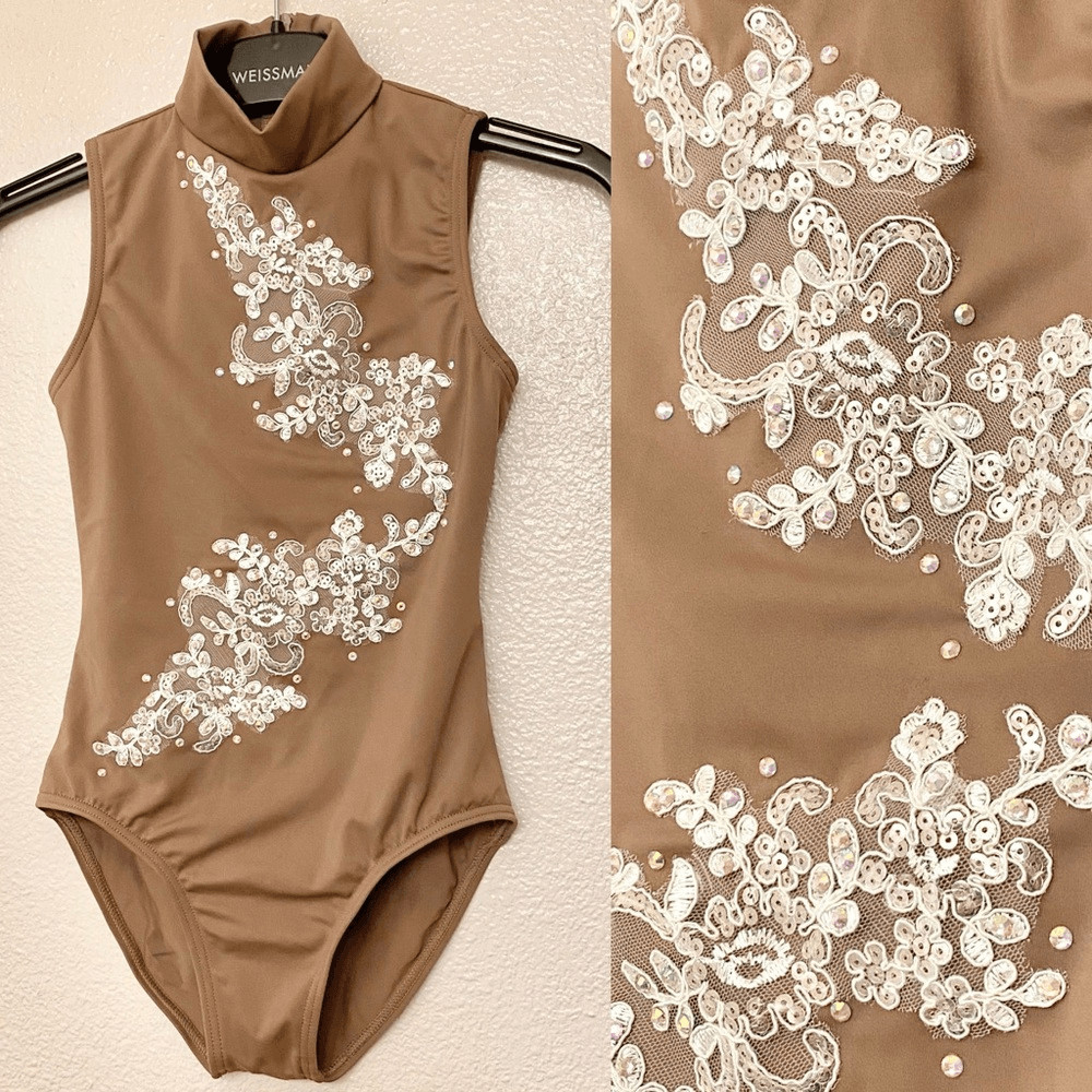 WEISSMAN custom solo Dance Costume Tan brown modest l… - Gem