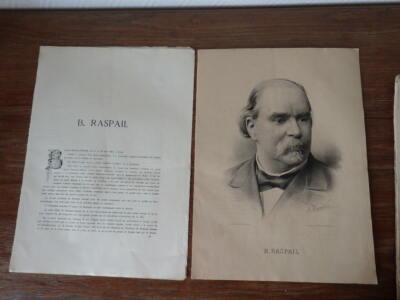 Gravure Lithographie BENJAMIN FR. RASPAIL Pantheon Republicain Fayard ...