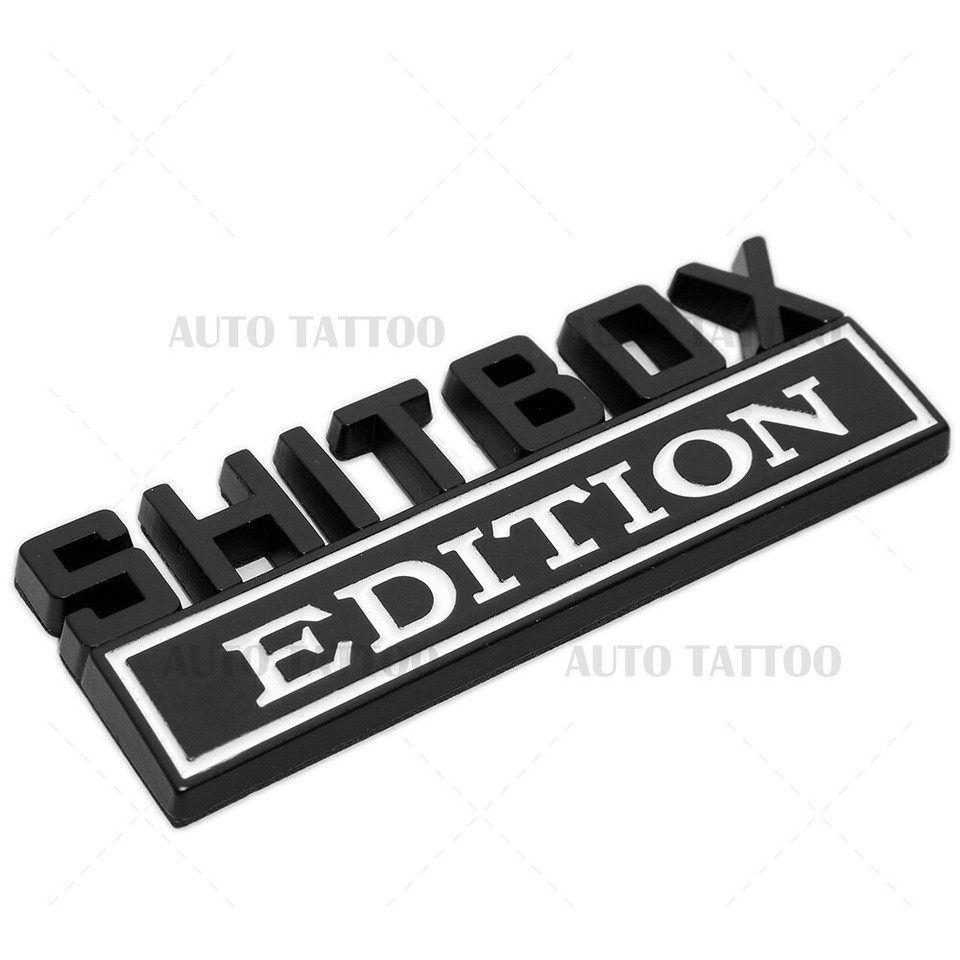 2Pcs ShitBox Edition 3D Car Truck Emblem Funny Badge Sticker Decal ...