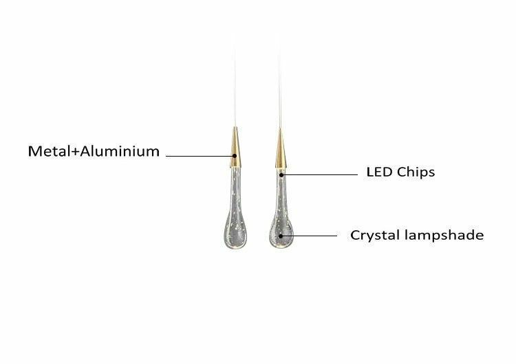 Postmodern Waterdrop Pendant Lamp Led Lighting Kitchen Stairwell ...