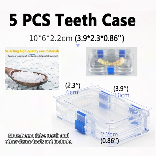 5 PCS Denture Box Inlay Fragile Hinged Jewelry Display False Teeth ...