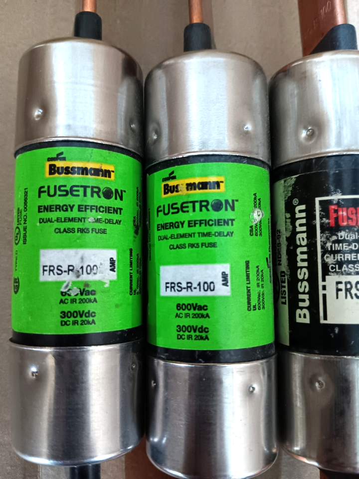 BUSSMAN FUSETRON FRS-R-100 600 V FUSE 100 A Lot Of 3 | eBay