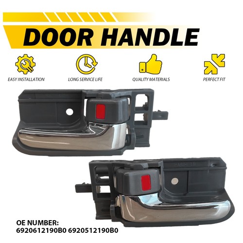 Pair LH RH Interior Door Handle Gray w/Chrome Lever for Toyota Corolla ...