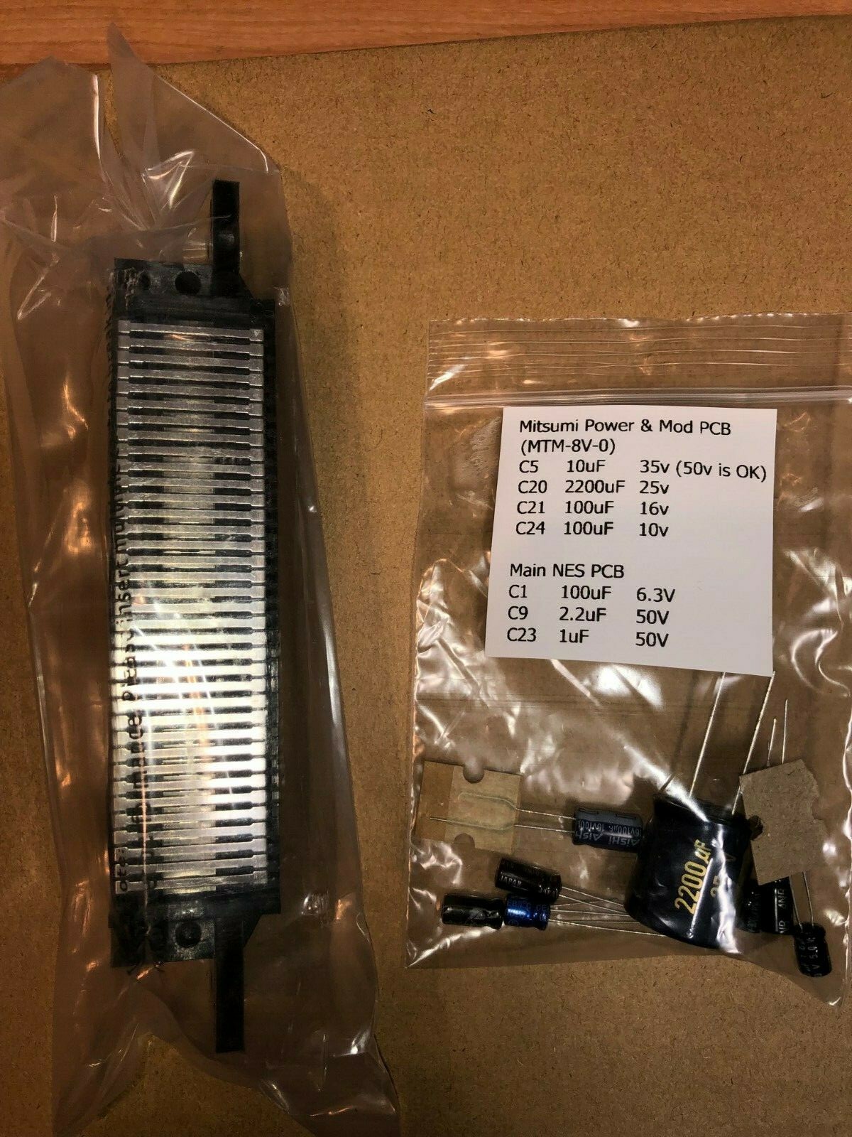 Nintendo NES Front Loader Capacitor Kit & new 72 pin Fix no power sound ...