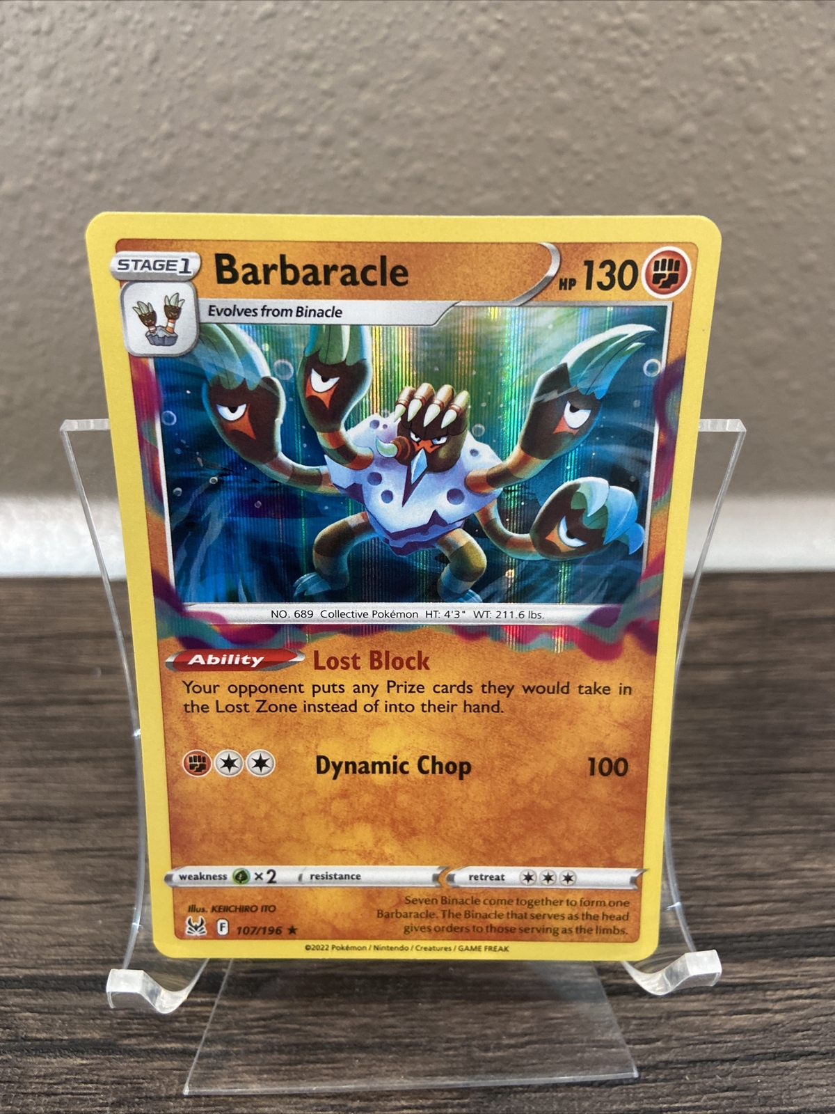 Pokemon TCG Barbaracle 107/196 Holo Rare Card Lost Origin NM!! | eBay