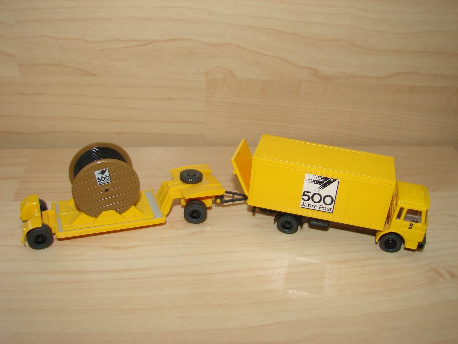 WIKING LKW TIEFLADER (500 JAHRE DEUTSCHE POST) MIT ROLLE ERDKABEL ...
