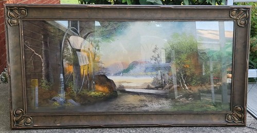 Artist Peters? Colored Pastel Painting Landscape River Lake Woods Scene ...