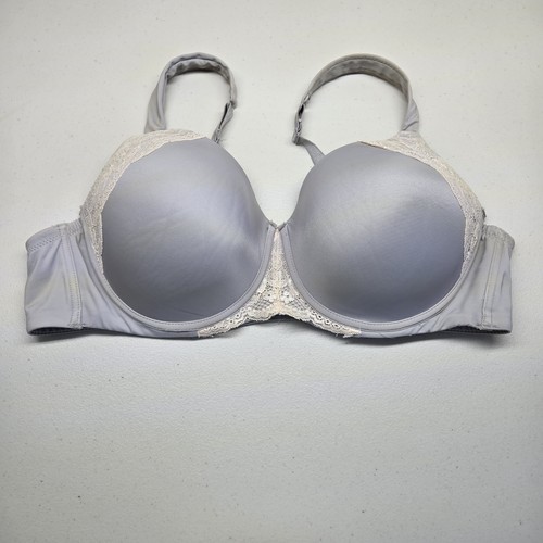 Avenue Body Women Bra 44C Light Gray T Shirt Underwired Lace Strap READ ...