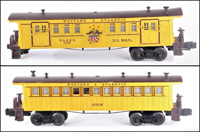Lionel PW 1875W 1876 Western & Atlantic W&ARR (Working Whistle Coach ...