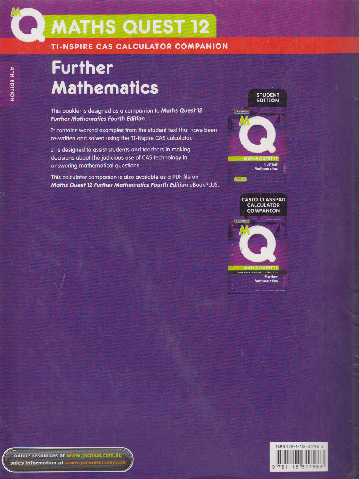 Maths Quest 12, Further Mathematics: TI-NSPIRE CAS Calculator Companion ...