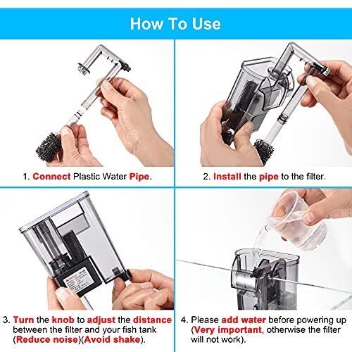 DaToo Aquarium Hang On Filter Small Fish Tank DTXP-03B (3 to 10 gallons ...