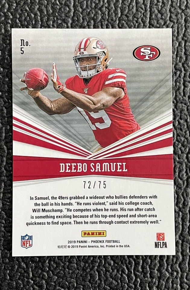 🔥DEEBO SAMUEL 2019 PHOENIX CATCHING FIRE YELLOW ROOKIE REFRACTOR #'d ...