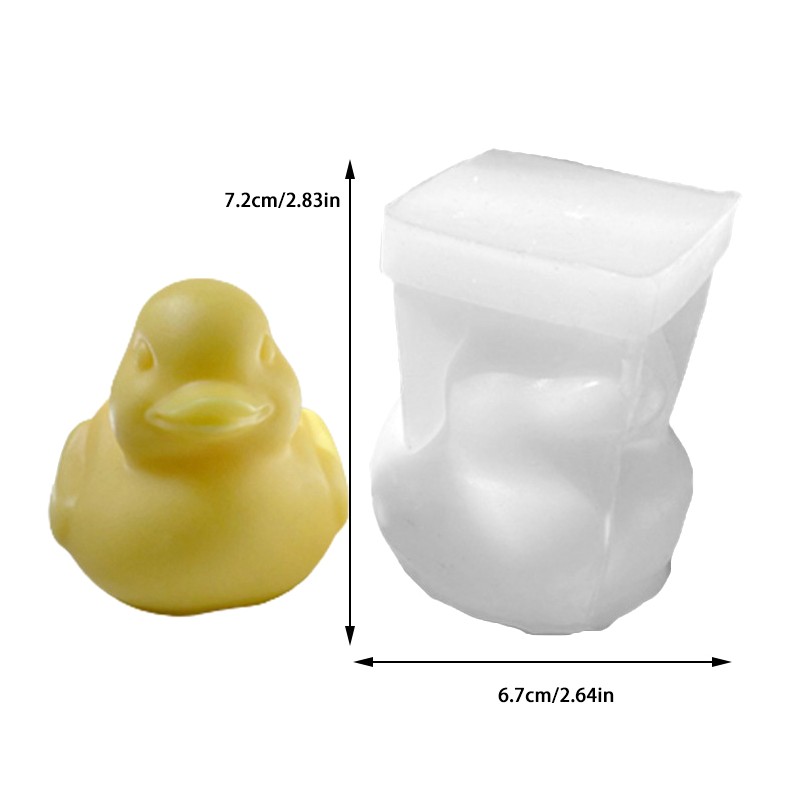 3D Little Yellow Duck Candle Silicone Mold DIY Duck Crystal Epoxy Resin ...