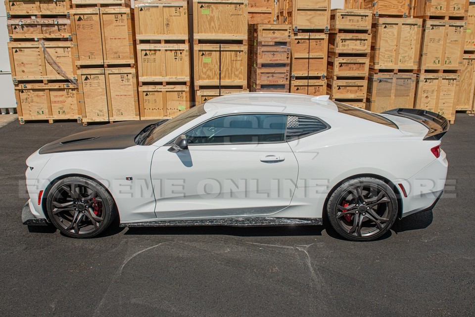 For 16-Up Camaro SS | ZL1 1LE FORGED CARBON FIBER Front Splitter & Side ...