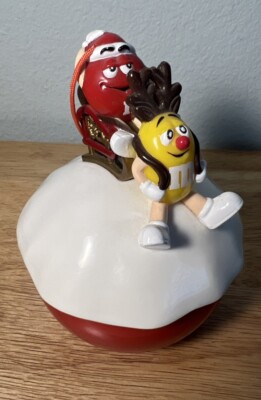 Vintage Mars M&M Christmas Ornament Red Yellow Sleigh Snowball | eBay
