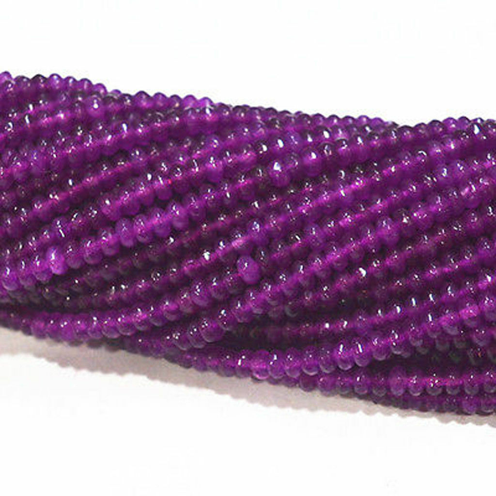 Natural 2x4mm Faceted Purple Rose Jade Gemstone Rondelle Abacus Loose ...