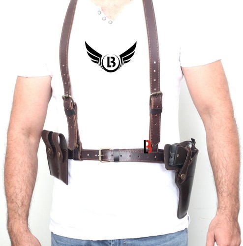 Universal Leather Shoulder Holster Waist Belt Vertical Concealed ...