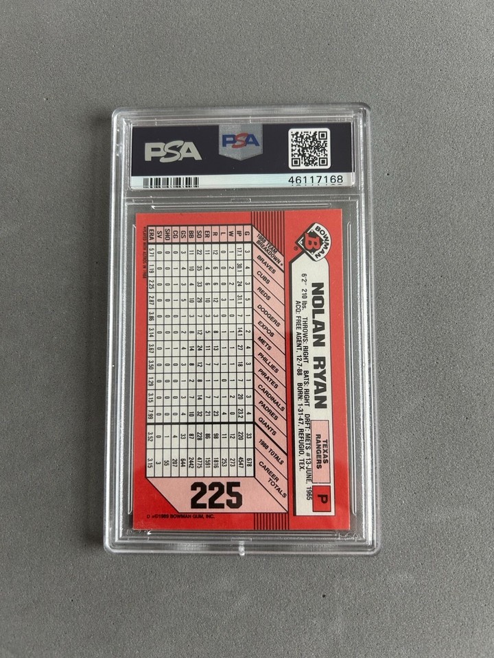 1989 Bowman Tiffany #225 Nolan Ryan PSA 9 MINT Texas Rangers | eBay