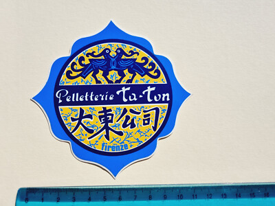 Autocollant Industrie Du Cuir Ta-Ton Florence Timbre Vintage 80s ...