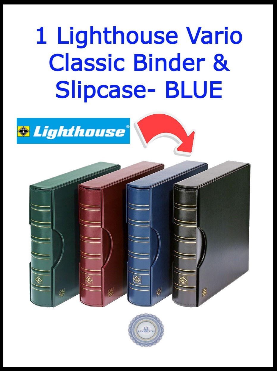 Lighthouse Vario Classic Binder + Slipcase Banknotes BLUE Leatherette ...