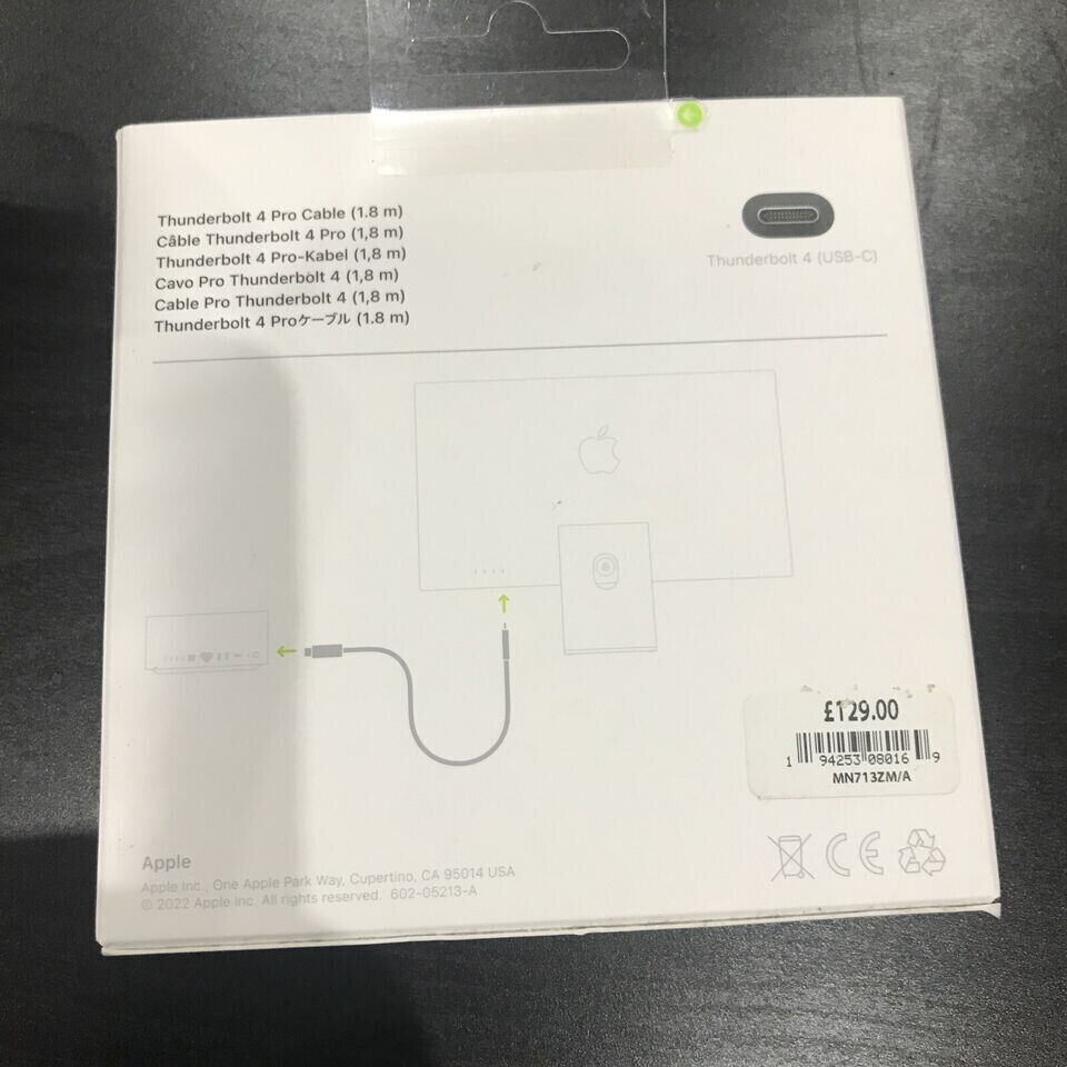 Apple Thunderbolt 4 Pro Cable (1.8m)Sealed, GENUINE Apple Thunderbolt 4 Pro Cable (1.8m)Sealed, GENUINE