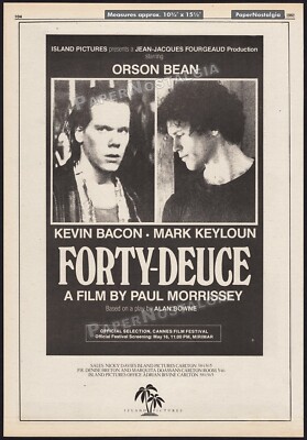 FORTY-DEUCE__Original 1982 Trade AD / poster__Kevin Bacon_Paul Morrissey_Keyloun | eBay