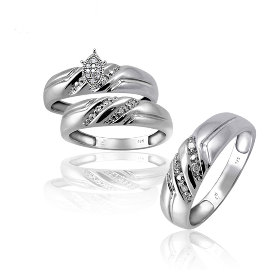 4.00 CTW LCS DIAMOND HALO WEDDING ENGAGEMENT 3 PC RING SET WITH GUARDS ...