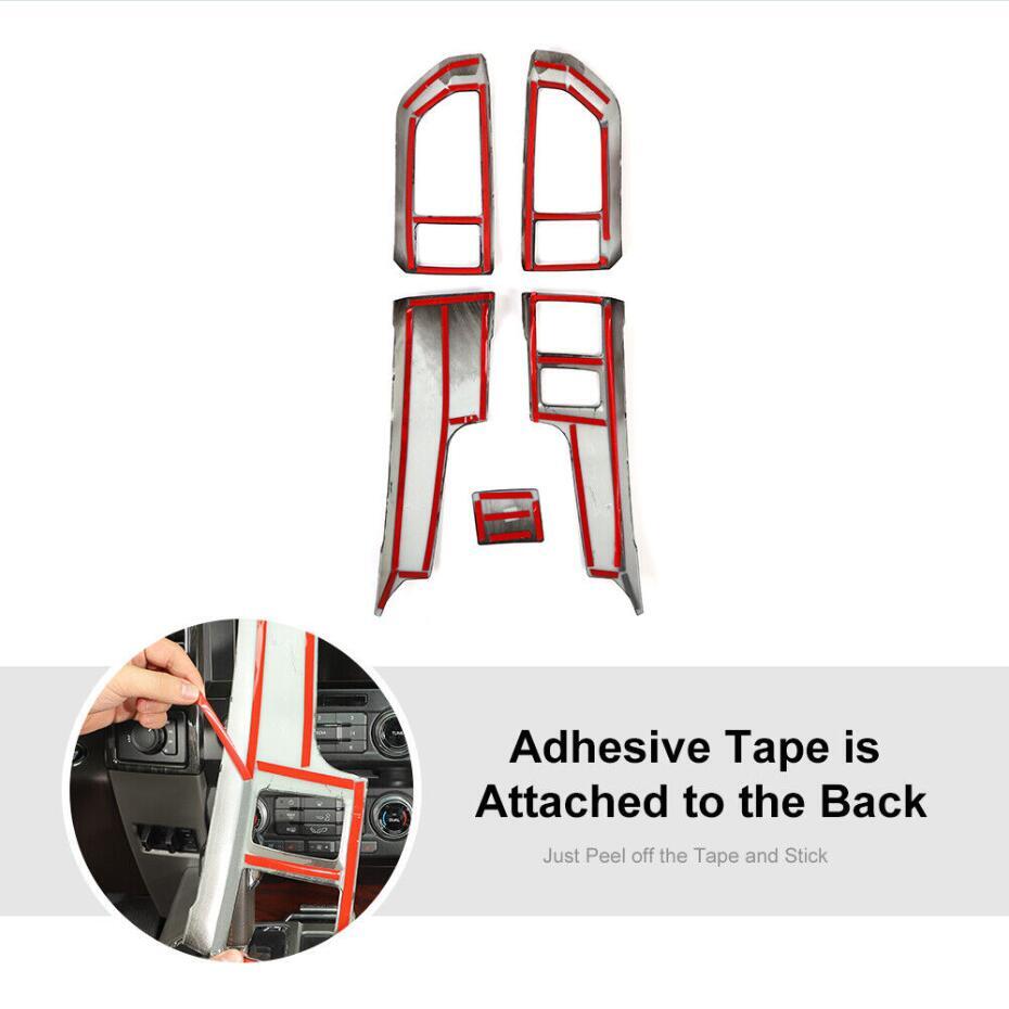 For 2015-2020 Ford F150 F-150 Black Wood Grain Central Control Cover ...