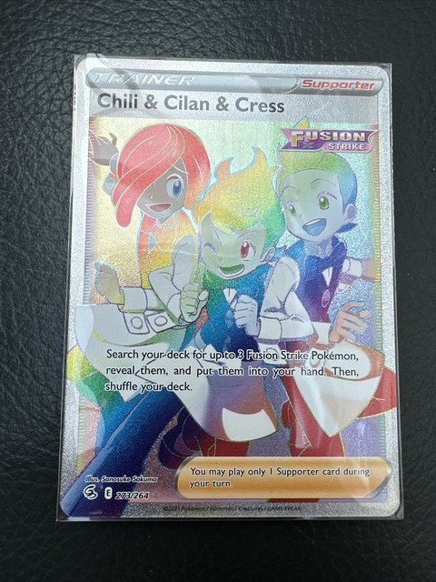 Pokémon TCG Chili & Cilan & Cress Fusion Strike 273/264 Holo Secret ...