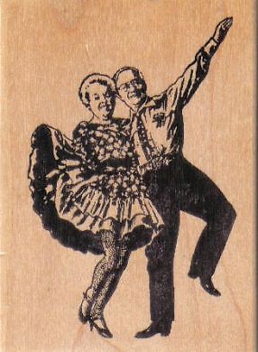 Square Dancers Rubber Stamps 2 1/4 x 3", Dancers Stamp, Dancing Stamp ...
