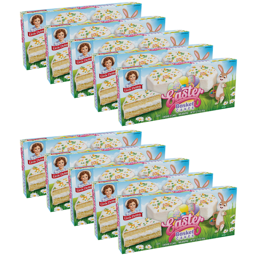 Little Debbie Easter Basket Cakes, 10 Boxes, 100 Vanilla-Flavored Snack ...