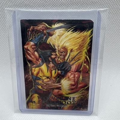 Wolverine vs Sabretooth Battle 3-D 1992 Marvel Masterpieces SkyBox ...
