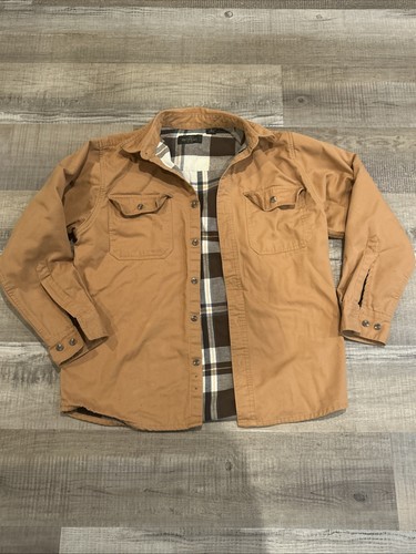 Red Head Mens Flannel Barn Shirt Jacket Casual Outdoor Lined Khaki ...