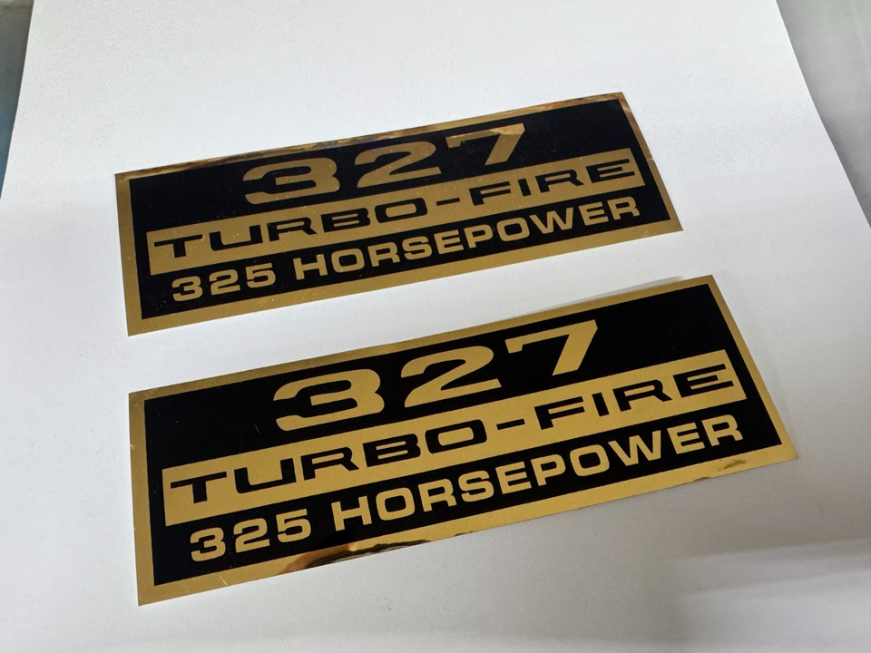 CHEVROLET 327 TURBO-FIRE 327 TURBO FIRE 325HP VALVE COVER DECALS ...