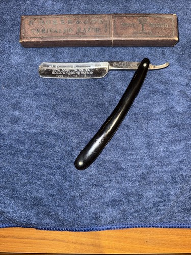 VINTAGE STRAIGHT RAZOR KNIFE H BOKER & CO TREE BRAND OUR OWN HOLLOW ...
