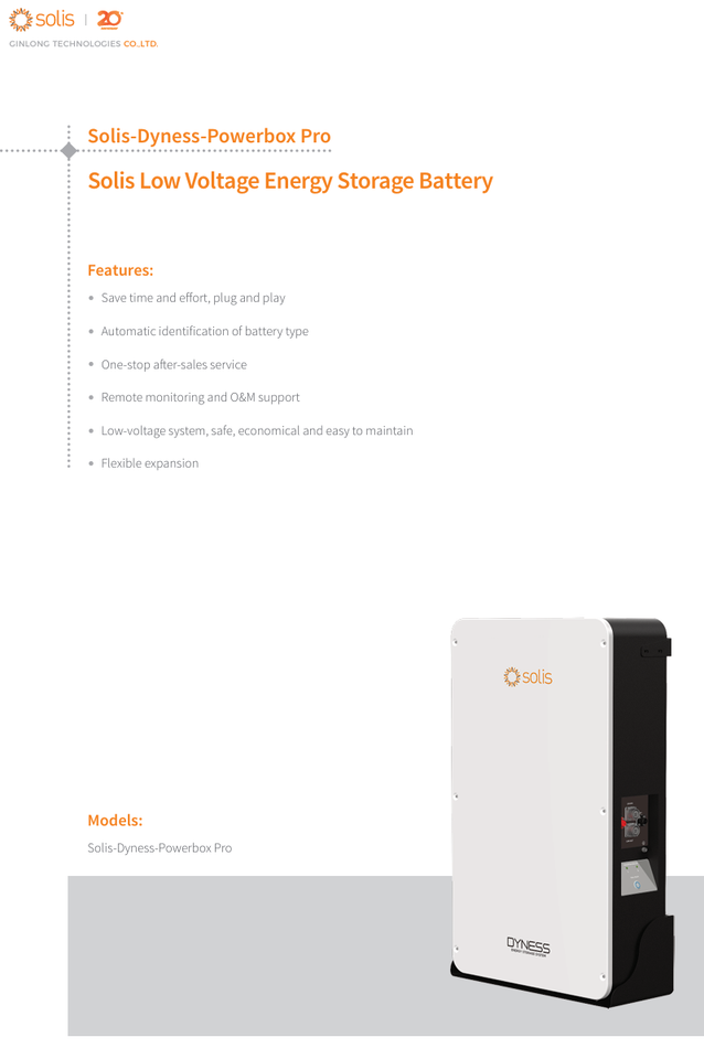 Solis Dyness POWERBOX PRO LV Battery 10.24KWh for Solar Storage, ON ...