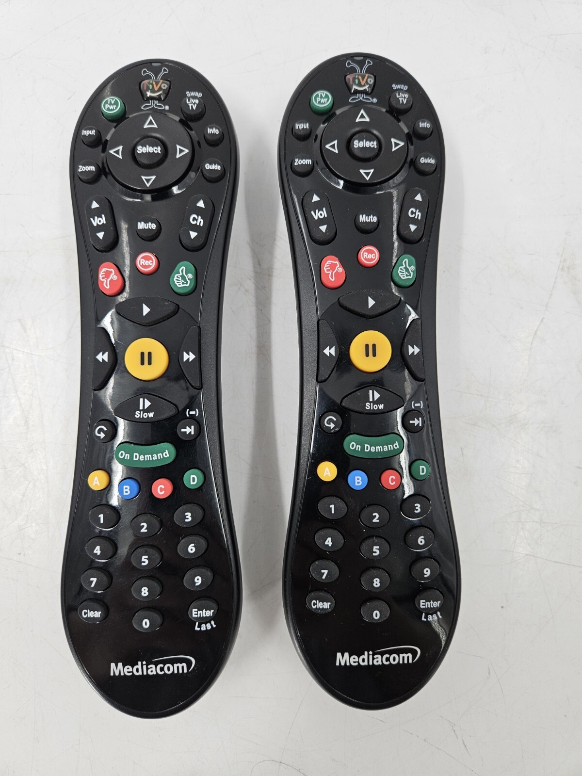 Pair of Mediacom TiVo RB87 SMLD-00157-500 DVR TV Remote Controls Tested ...