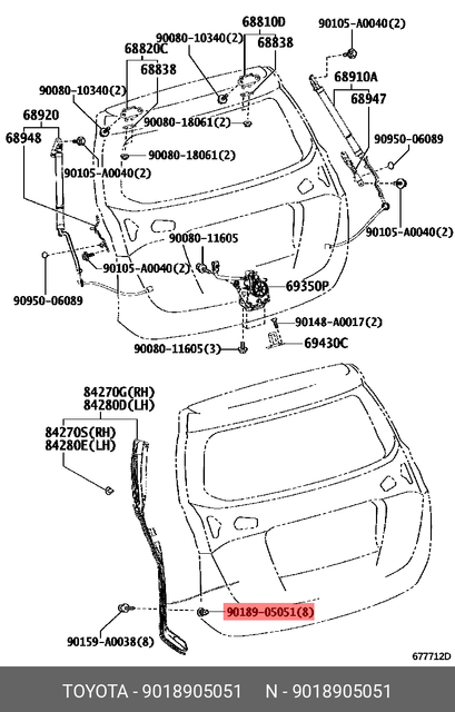 Genuine OE clip plastic 9018905051 for TOYOTA 90189-05051 online kaufen ...