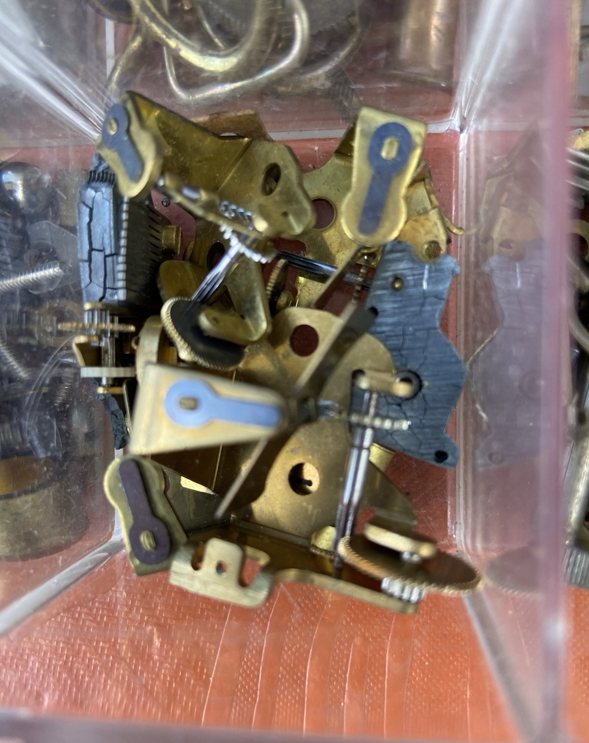 Vintage Clock Parts HairSprings Balance Wheels Winding Buttons Nuts Lot ...