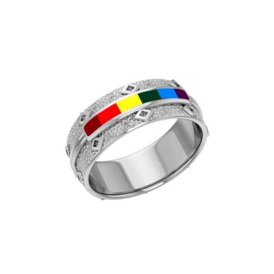 Rainbow LGBTQ 925 Sterling Silver Ring Fine Pride Symbol ring | eBay ...