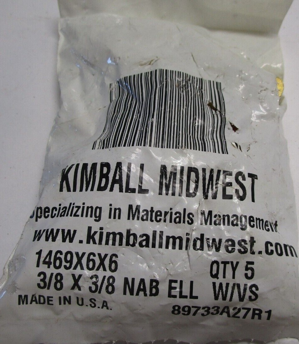 Kimball Midwest 1469X6 3/8 X 1/4 NAB ELL W/VS Pack of 5 | eBay