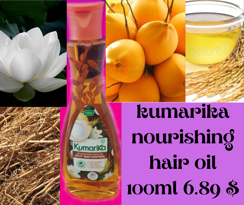 Kumarika Hair Oil King Coconut, Lotus Flower, Vetiver, Rice Bran oil ...