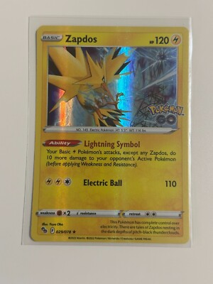 Pokemon TCG - Zapdos Holo Rare - #029/078 - Pokemon Go | eBay