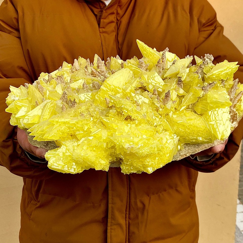 21.32LB Rare yellow sulfur crystal quartz crystal mineral specimen | eBay