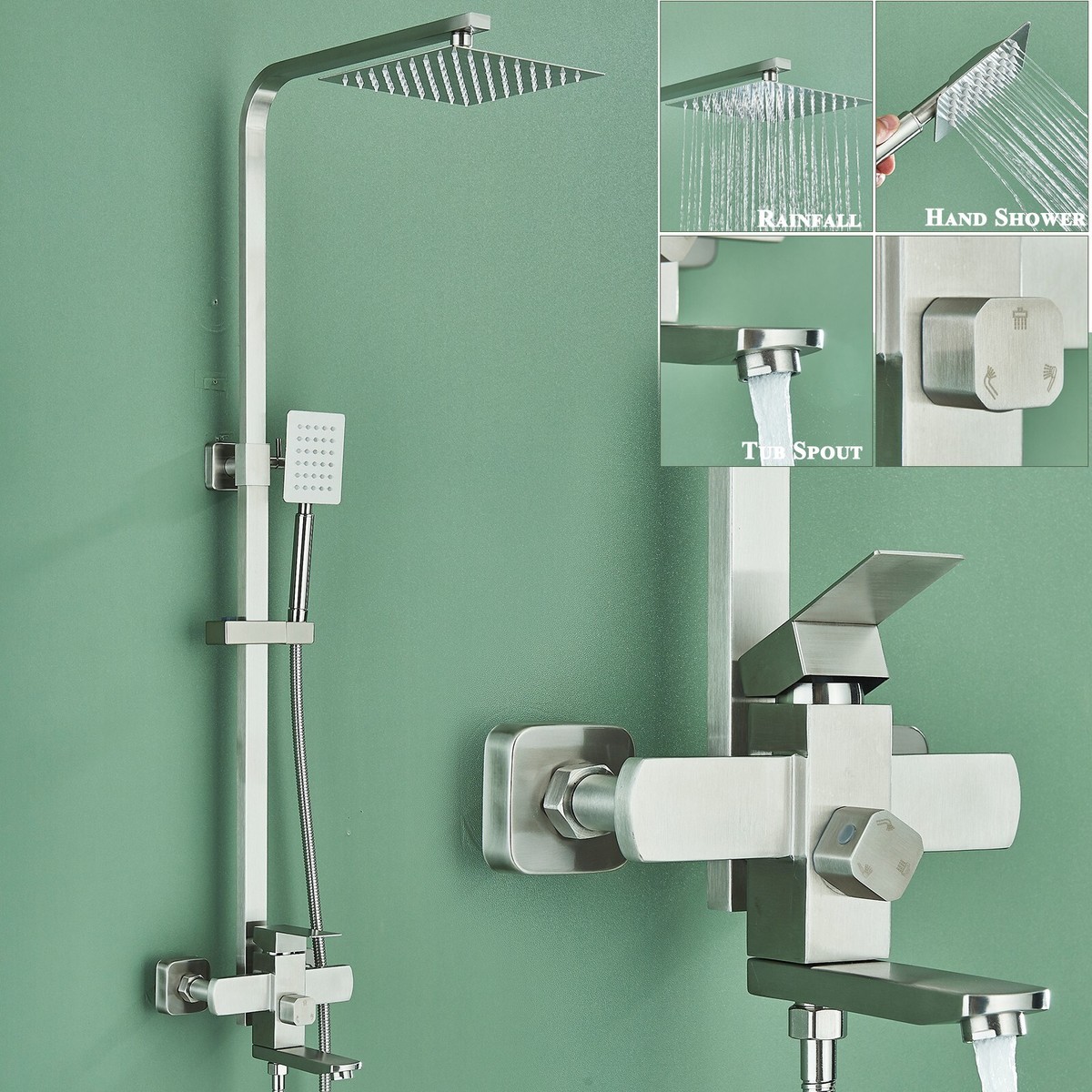 Brushed Nickel Shower System Brushed Nickel Shower Faucet Set
