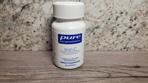 Pure encapsulation Iron-C 60 capsules Gluten free, Non-GMO | eBay